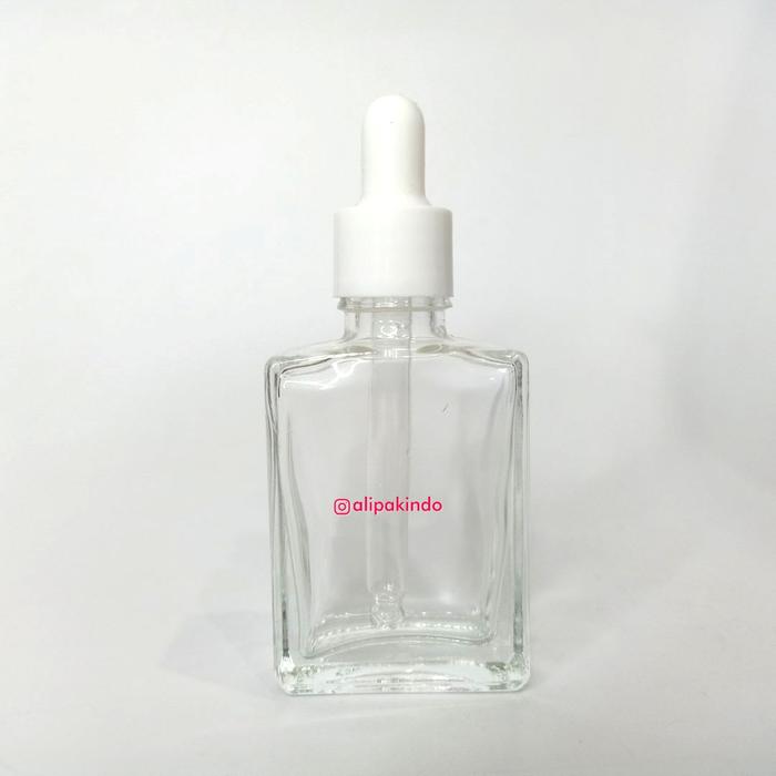 Jual BOTOL SERUM KOTAK 30ML KACA BENING BOTOL PIPET TUTUP PUTIH - Kab ...