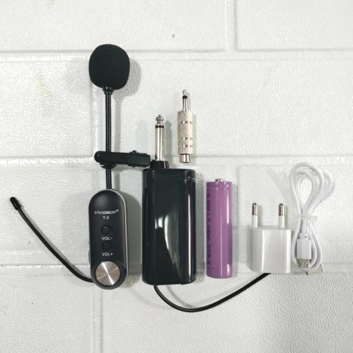 Jual Mic Wireless Jepit Soundbest T3/Original T3 Clip On Single Mic ...
