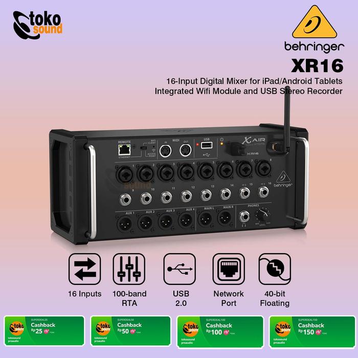 Jual Behringer X Air XR16 16 Channel Tablet-controlled Digital Mixer - Jakarta Barat - tokosound ...