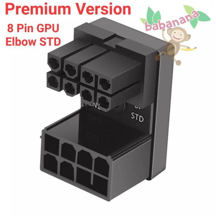 Jual PCIE 8 pin vga 180 degree adapter elbow siku socket vga 8pin ...