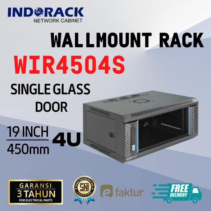 Jual Wallmount Rack INDORACK Single Door Rack Server4U Depth 450mm ...