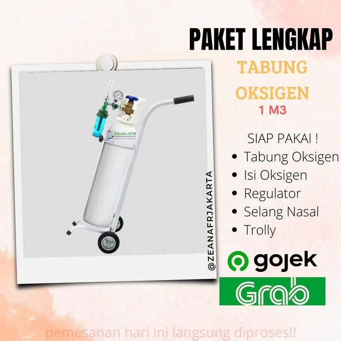 Jual Oksigen 1m3 Lengkap Tabung Oxigen , Trolly , Regulator , Nasal - Jakarta Timur - Zean AFR ...