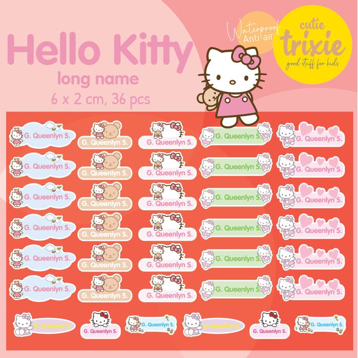 Jual Sticker Label Nama Anak HELLO KITTY nama panjang - Jakarta Barat ...