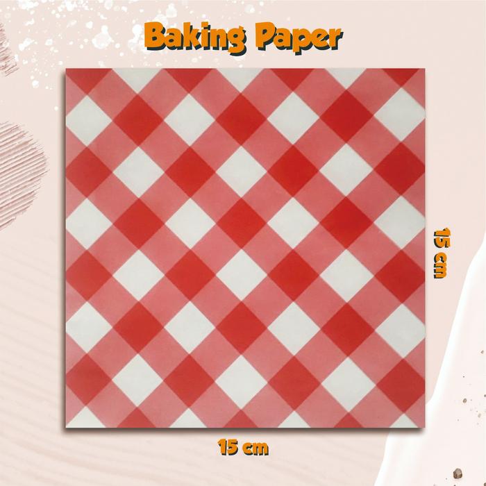 Jual Kertas roti alas kue baking wrap paper motif kotak style 100 ...