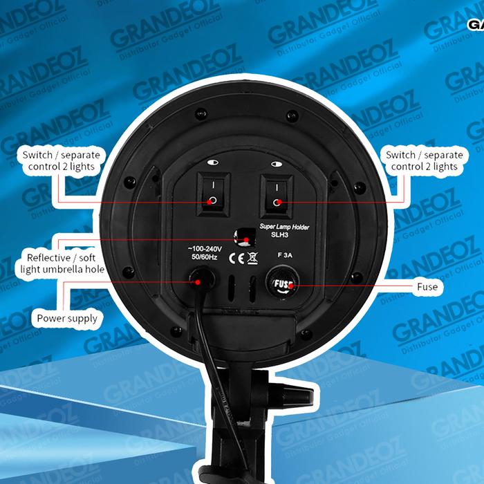 Jual Set Softbox 4 Soket 50x70cm E27 Light Stand Soft Box Lampu Live ...