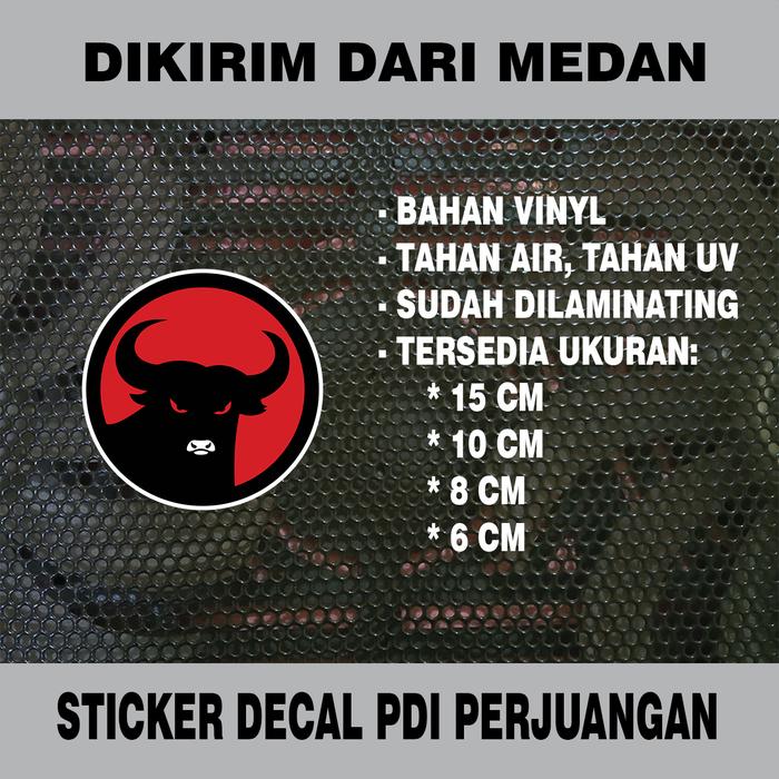Jual Sticker Decal Vinyl Tahan Air Partai PDIP PDI Perjuangan - 15 cm ...