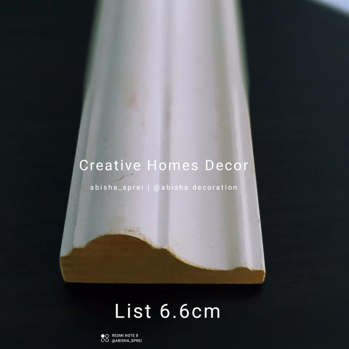 Jual LIST KAYU PROFILE WALL MOULDING BINGKAI DINDING WAINSCOTING 6.6 CM ...