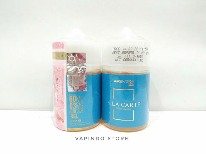 Jual ALA CARTE BIRU CREAM CARAMEL 60ML 3MG BY JUICENATION LIQUID ...