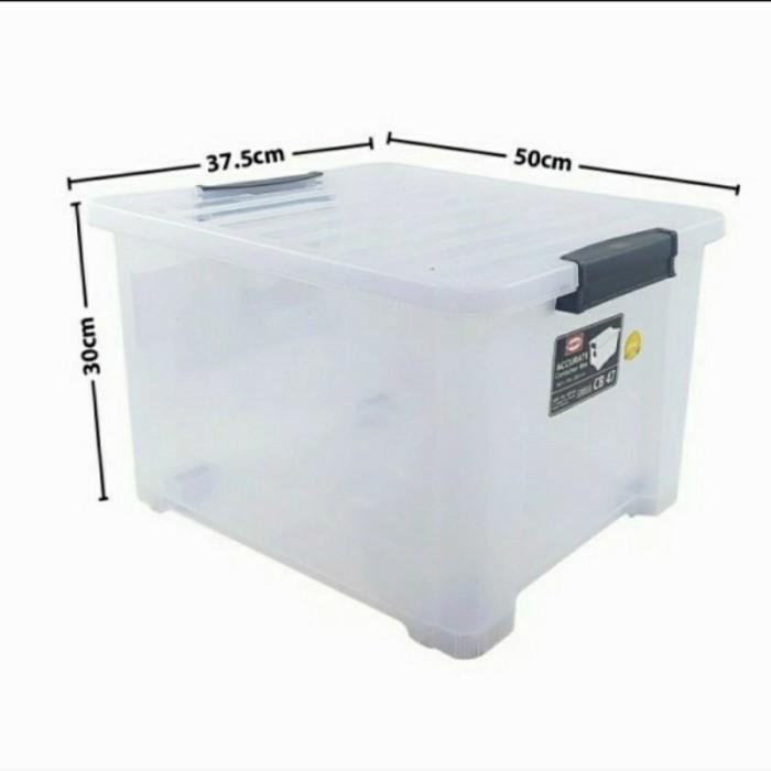 Jual Storage Box Container CB 47 Liter Transparan Bening Rak Miniso ...