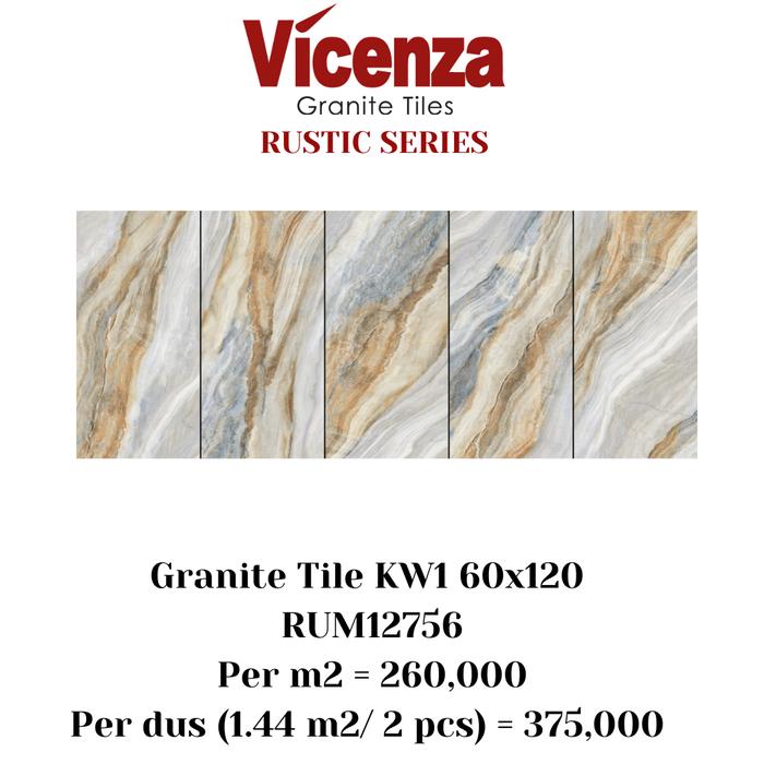 Jual Granite Tile Vicenza 60x120 Rustic Doff Matte Coklat Abu Krem ...