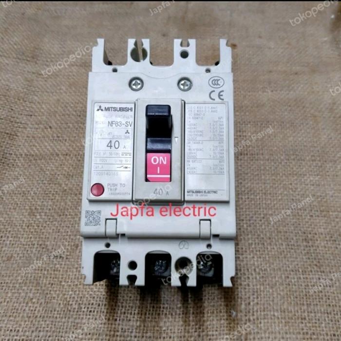 Jual MCCB Breaker Mitsubishi NF63SV 3Phase 40 Ampere Original Japan ...