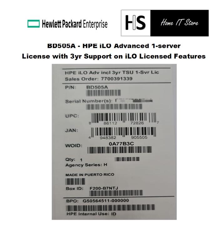 Jual BD505A - HPE iLO Advanced 1-server License with 3yr Support on iLO ...