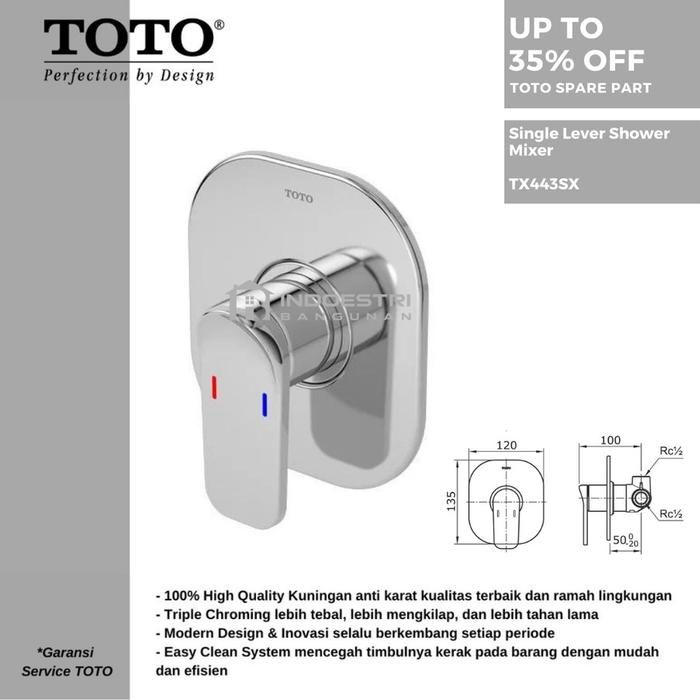Jual Kran Tanam Shower Mixer TOTO TX443SX (Hot - Cold) - Kab. Bogor ...