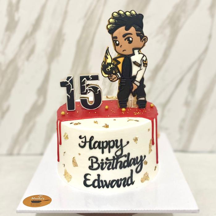 Jual kue ulang tahun cookies icing fondant valorant game boy cake ...