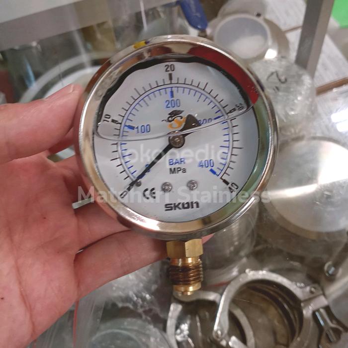 Jual Pressure Gauge Manometer Stainless SKON 2 1/2 " inchi 40 Mpa 400 ...