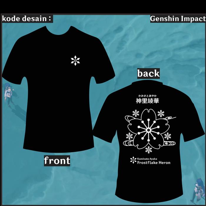 Jual Kaos Character Kamisato Ayaka Art Black and White Genshin Impact - ayaka-01, XXL - Kab ...