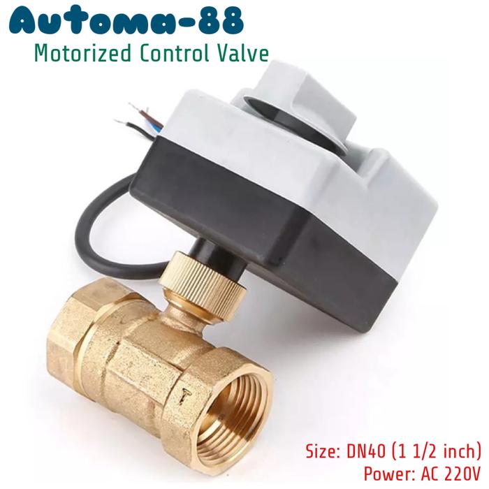 Jual Electric Motorized Flow Control Valve DN40 AC 220V 1 1/2" inch DN ...