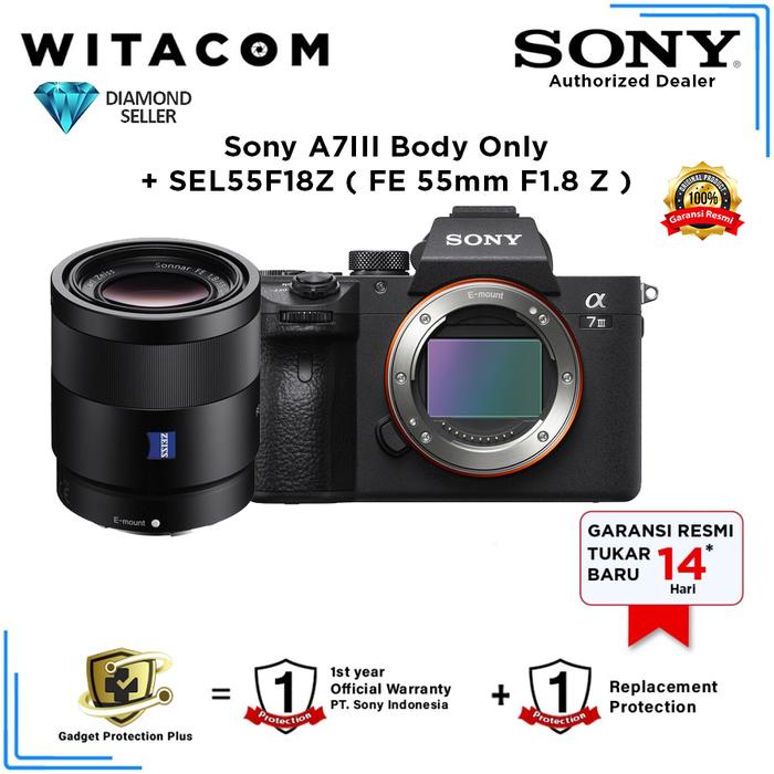 Promo Sony A7III A7 III A73 Body Only + SEL55F18Z / FE 55mm f/1.8 ZA ...