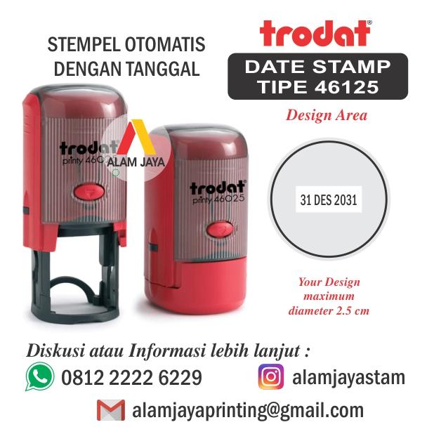 Jual Stempel TRODAT dengan Tanggal tipe 46125 bulat max desain 25mm - Jakarta Barat ...