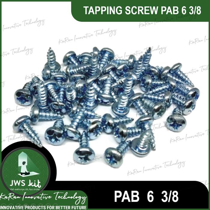 Jual Tapping Screw Sekrup 100pcs PAB P+AB ukuran 6 x 3/8 Moonlion ...
