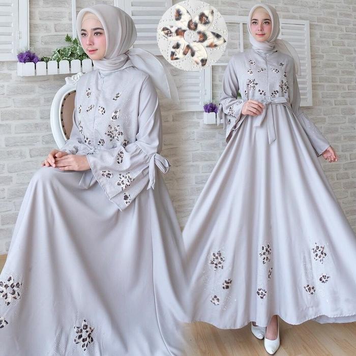 Jual GAMIS XL AYUNDA ABU MAXI DRESS WANITA CANTIK LEBARAN MURAH AUL AT ...