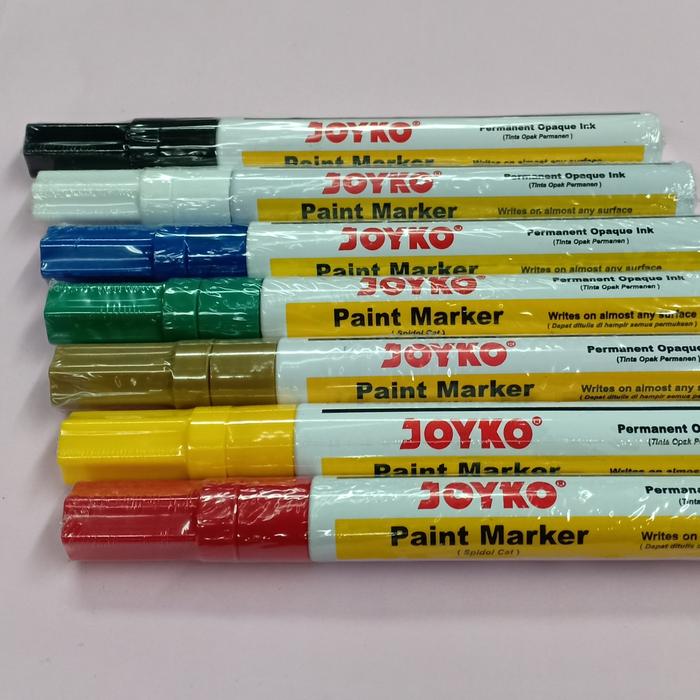 Jual Joyko Paint Marker Spidol Warna Gold Putih Hijau Biru Merah Kuning ...