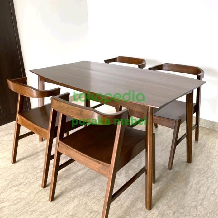 Jual set meja makan 4 kursi kayu jati, meja makan minimalis 4 kursi kayu - Kab. Jepara - pusaka ...