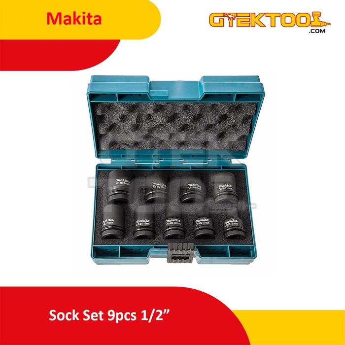 Jual Makita Impact Socket Set 9 Pcs Mata Sock Kunci Shock 1/2 D-41517 ...