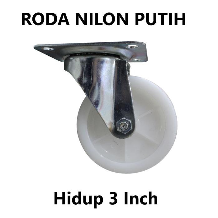 Jual RODA NILON PUTIH 3" HIDUP / RODA TROLEY TROLI NYLON SERBA GUNA 3 ...
