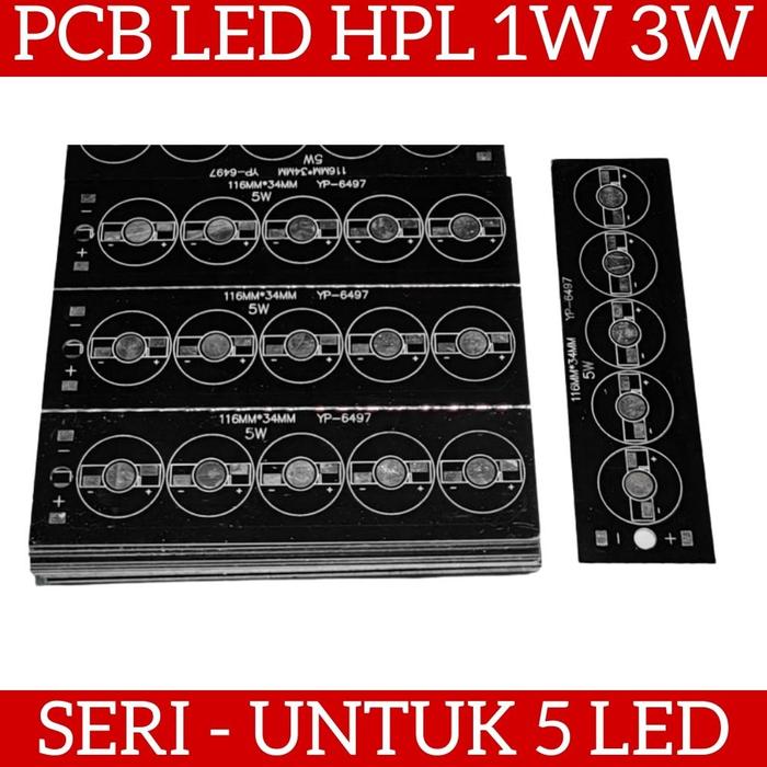 Jual PCB Aluminium High Power Led 3w / 1w x 5 LED Seri HPL PCB Star ...