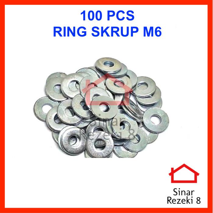 Jual 100 pieces Ring Plat Skrup Iron Besi Baut Screw M6 M Washer Plate ...