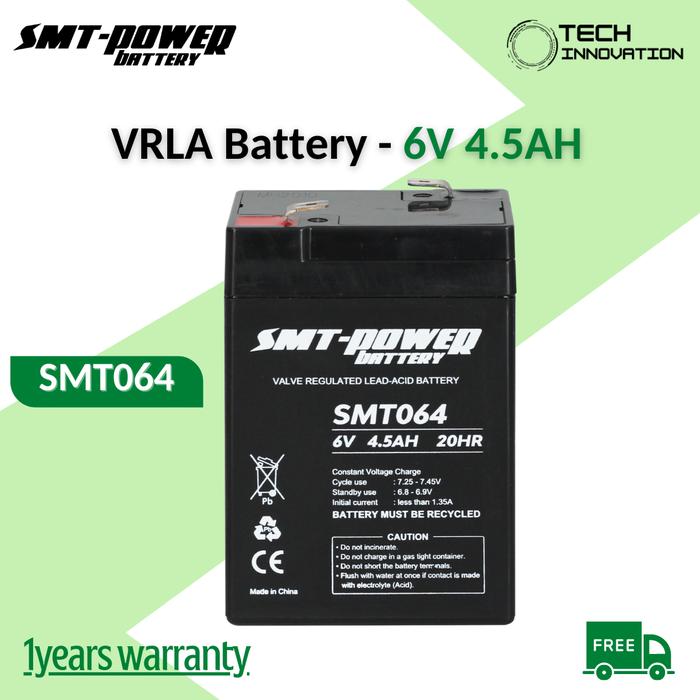 Jual SAMOTO Battery 6V 4AH Baterai Aki Kering Lampu Emergency VRLA ...