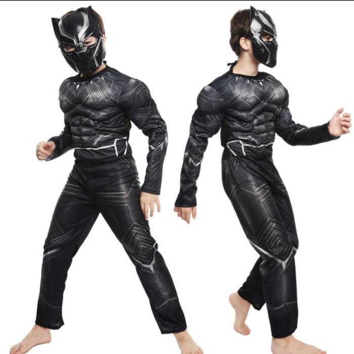 Jual cosplay black panther | costume superhero | kostum pahlawan anak ...