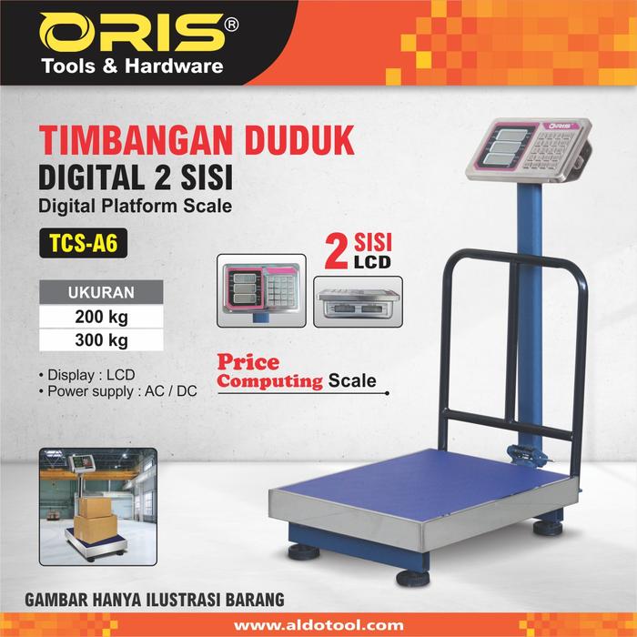 Jual TIMBANGAN DUDUK DIGITAL 2 SISI LCD TYPE : TCS - A6 MERK ORIS - 300 kg - Kota Surabaya ...