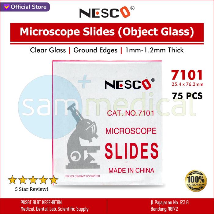 Jual Nesco Objek Glass Merah / Microscope Slides / Kaca Preparat Cat ...