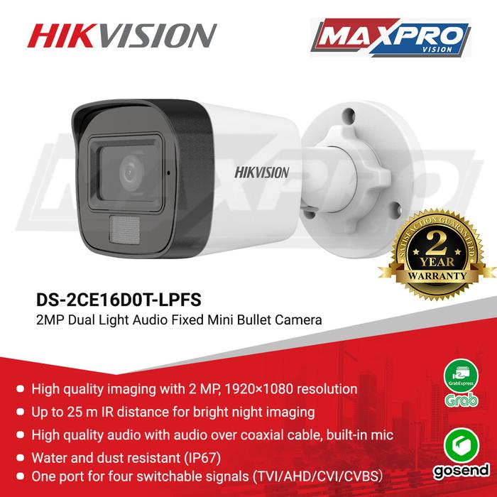 Jual DS-2CE16D0T-LPFS - HIKVISION TURBO HD CAMERA 2MP DUAL LIGHT AUDIO - Jakarta Barat - Maxpro ...