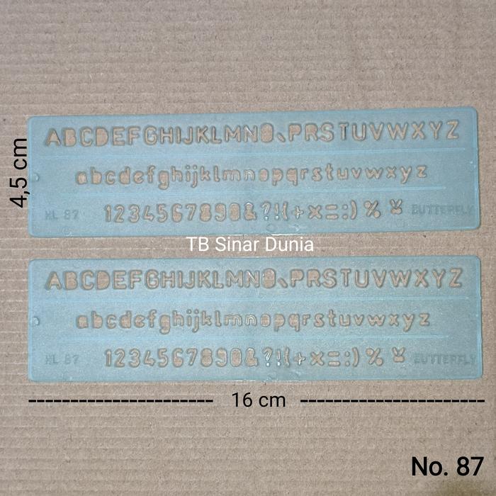 Jual Penggaris Huruf dan Angka / Sablon Mal No 87 / Cetakan Abjad ...