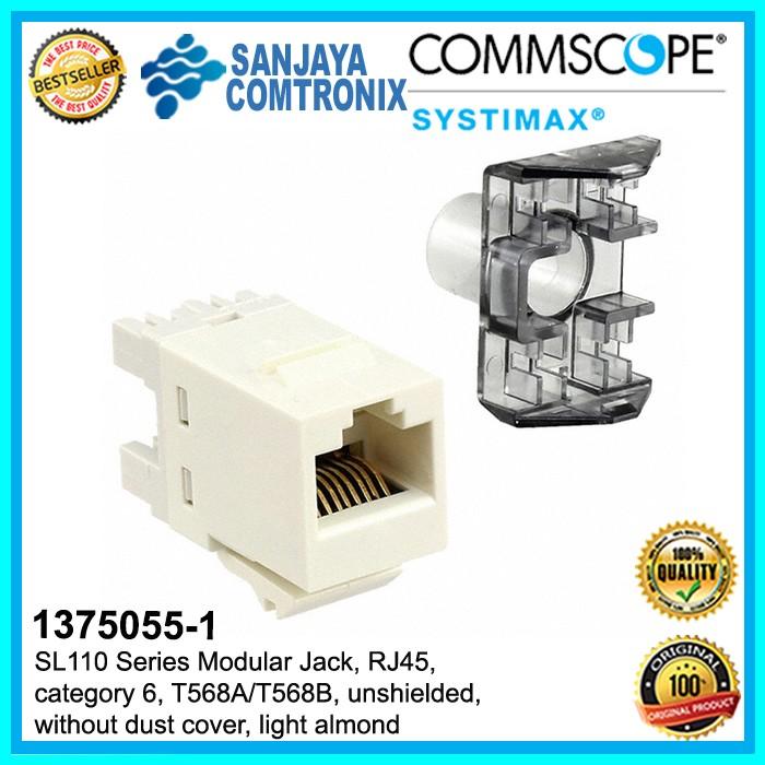 Jual AMP Commscope 1375055-2 SL110 Series Modular Jack RJ45 Cat6 Cat.6 ...