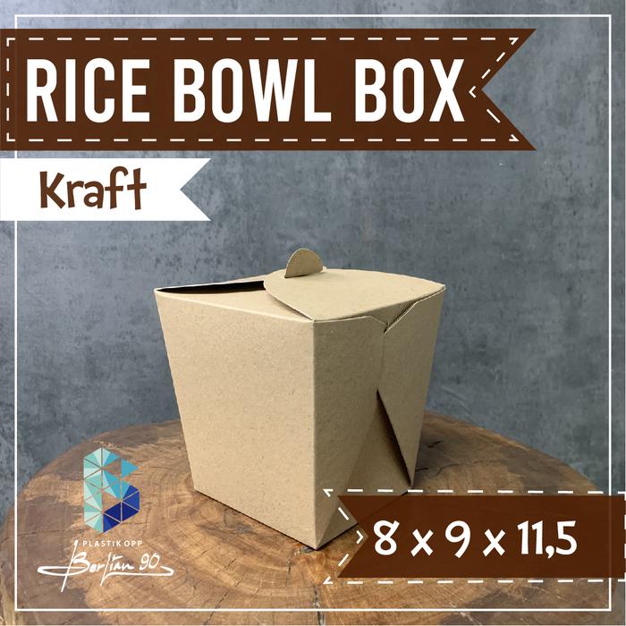 Jual Food Pail Rice Bowl Paper Rice Box Lunch Box Takeaway Kraft Grosir ...