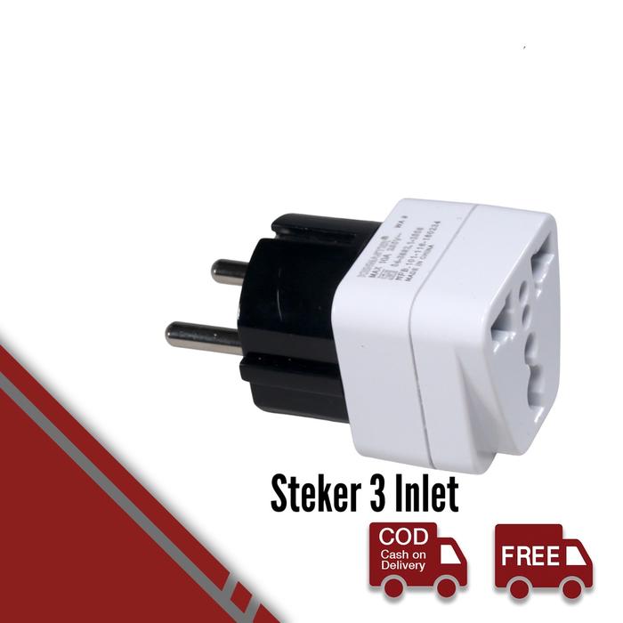 Promo Stop Kontak Kepala Steker Kaki 3 Inlet Travel Plug Adaptor USB A ...