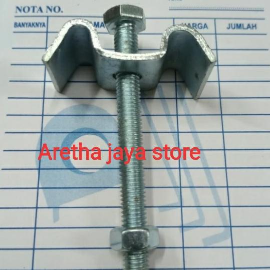 Jual klem grating / klem penjepit galvanis + baut mur galvanis m8x70mm ...