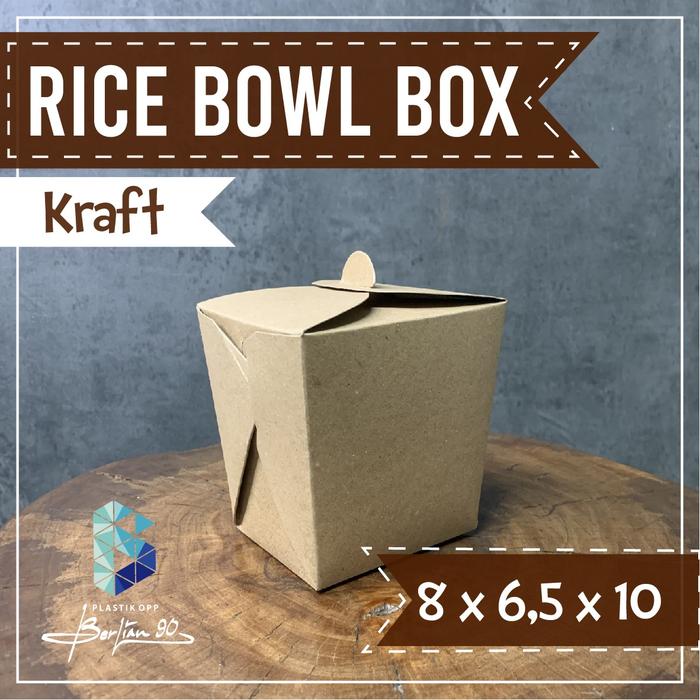 Jual Food Pail Rice Bowl Paper Rice Box Lunch Box Takeaway Kraft Grosir ...