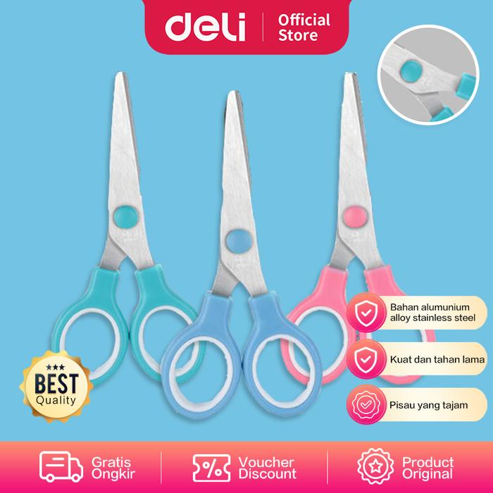 Jual Deli Scissors / Gunting Kertas Stainless Steel Pegangan Nyaman ...