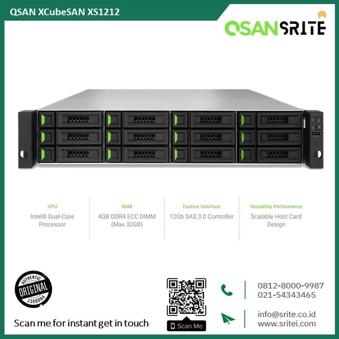Jual QSAN SAN Storage System Rackmount 2U Intel Dual Core 4GB 12 Bay XS1212 - Jakarta Barat ...