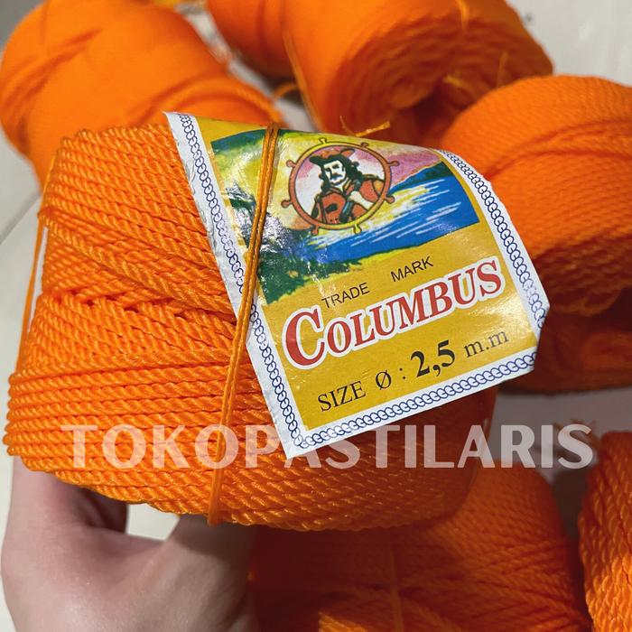 Jual Tali Tambang 2.5mm / Tali Tambang Kecil 2.5mm HITAM Colombus BAGUS ...