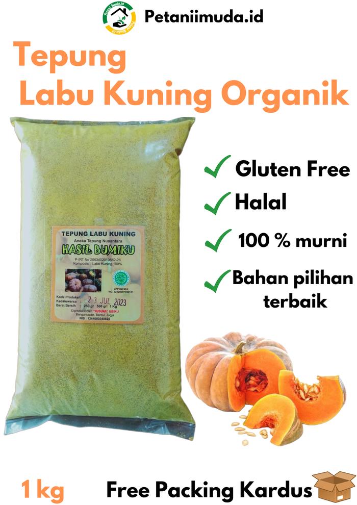 Jual Tepung Labu Kuning Organik kemasan 1 KG/Tepung MPASI/Tepung Gluten ...