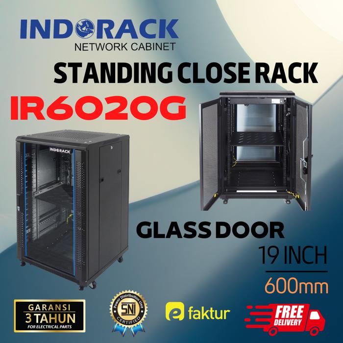 Jual Close Rack INDORACK Glass Door Rack server 20U Depth 600mm ...