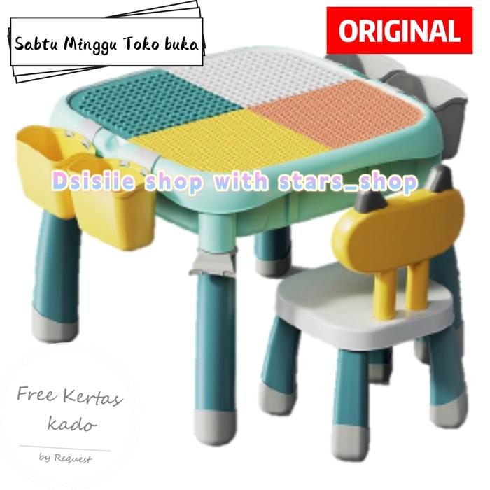 Jual Bricks Kingdom Blocks Table Two Tone Set Green Original - Meja ...