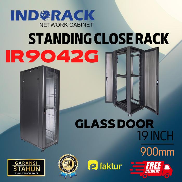 Jual Close Rack INDORACK Glass Door Rack server 42U Depth 900mm ...