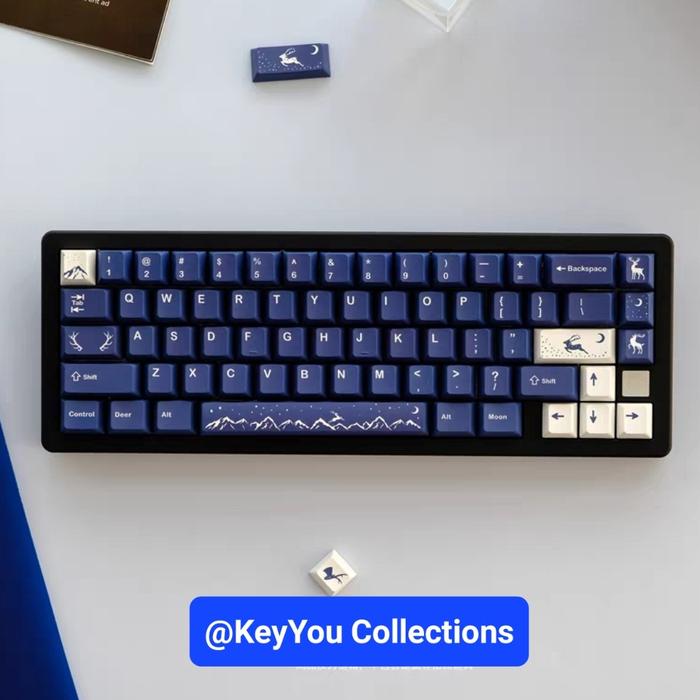 Jual gmk Snow night Mountain deer Keycaps set pbt clone not stargaze ...